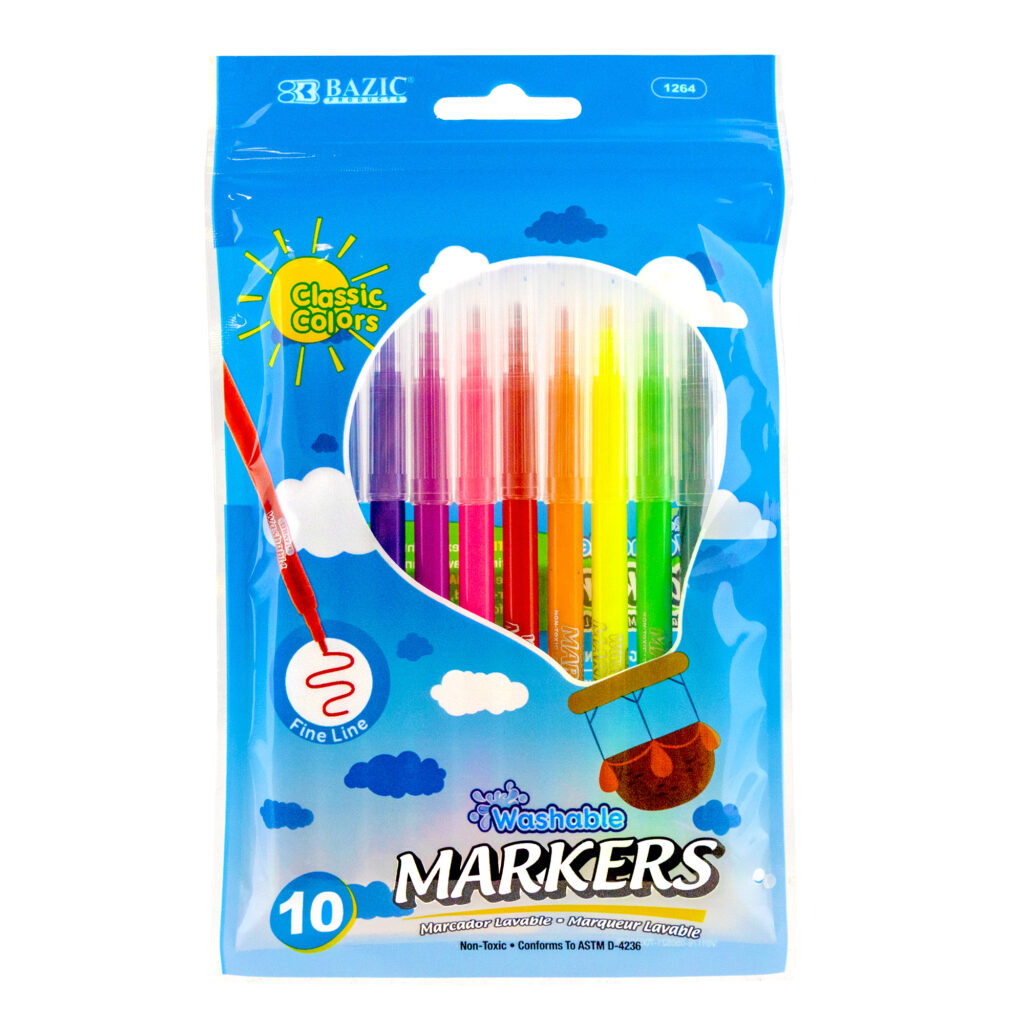 10 Colors Fine Line Washable Markers - Dyon Center N.V.